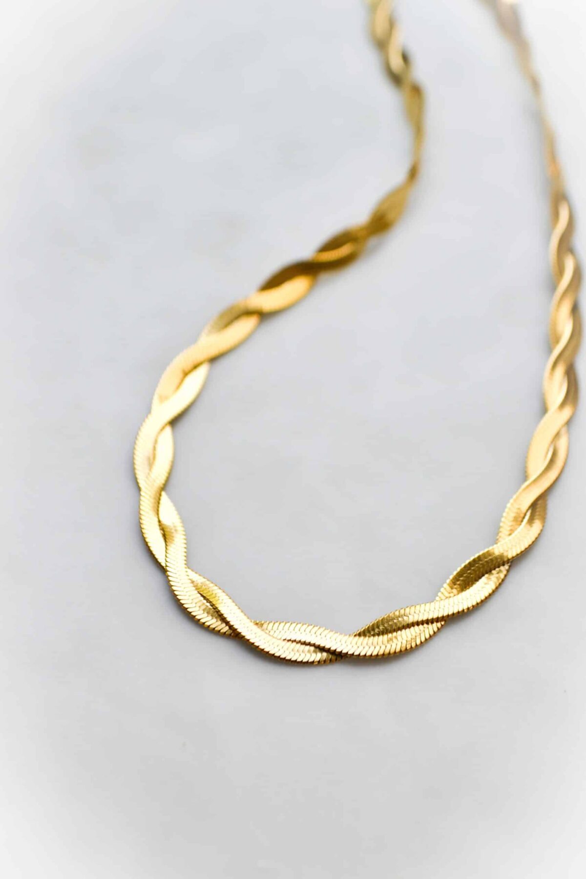Braided snake necklace gold | Label Kiki